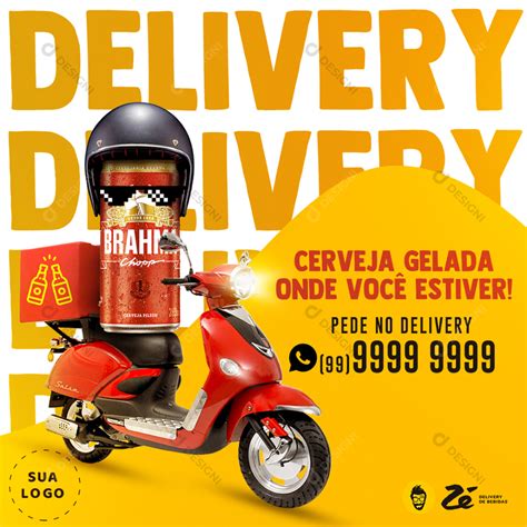 Delivery De Bebidas Social Media Psd Editável [download] Designi