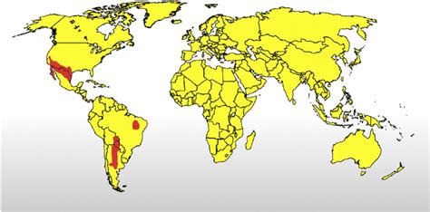 World Map Demonstrating Known And Potentially Endemic Areas For Download Scientific Diagram