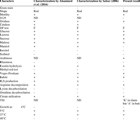 Results Of Biochemical Characteristic Of Isolated Bacteria Download Scientific Diagram