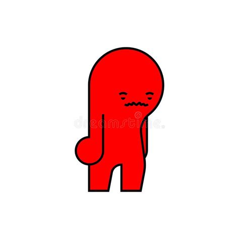 Anger Emotion Icon Angry Red Man Symbol Stock Vector Illustration Of