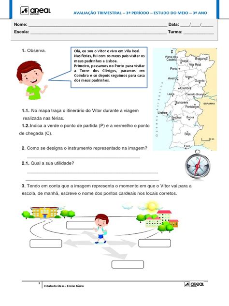 Ficha De Estudo Do Meio 3 Ano Image To U