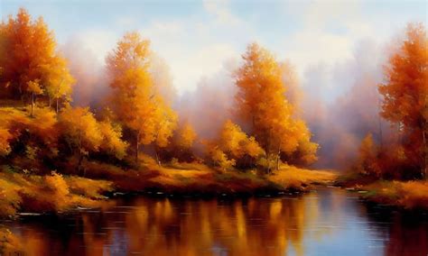 Automne art IA feuilles couleurs chaudes paysage Fond d écran HD