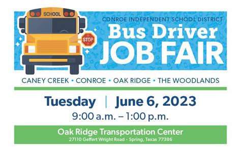 Conroe Isd Hosting Bus Driver Job Fair June 6 Hello Woodlands