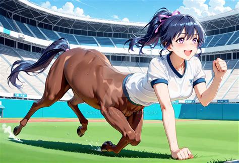 [open] Anime Centaur Girl Football Training Adopt By Kaoriai0w0 On