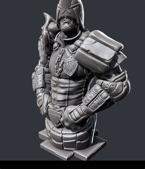 Judge Dredd Bust Stl Judge Dredd 3d Figure Movie Stl 3d Printer Stl Files 3d Printing Stl