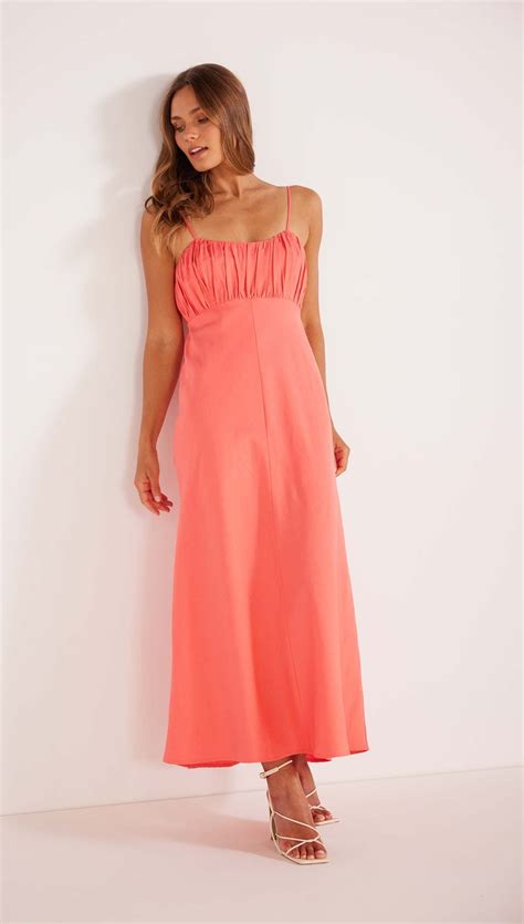 Lila Ruched Slip Dress Minkpink Official