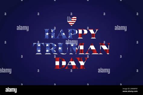 Happy Truman Day Stylish Text With Usa Flag Background Illustration