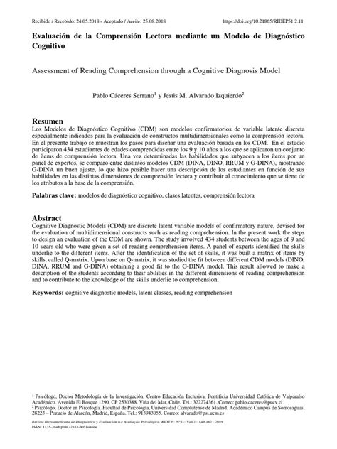 Assessment Of Reading Comprehension Through A Cognitive Diagnosis