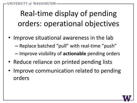 An Open Source Web Application For Real Time Display Of Pending Orders