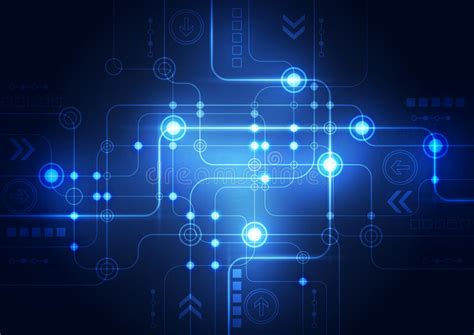 Abstract Technology Concept Blue Background Vector Illustration Stock