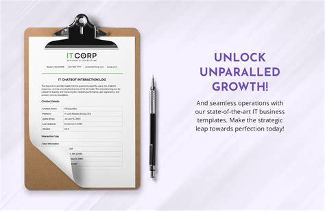 IT Chatbot Interaction Log Template In Word PDF Google Docs Download Template Net