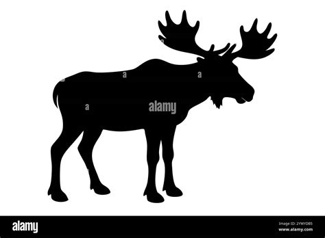 A Sophisticated Silhouette Of A Moose Perfect For Various Design