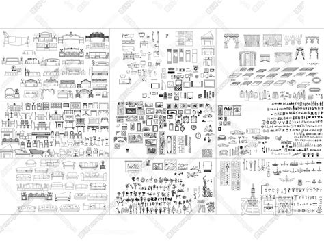 现代家装公装商业空间综合cad图库 平立面常用图库 图块 图集施工图下载施工图现代家装公装商业空间综合cad图库 平立面常用图库 图块 图集