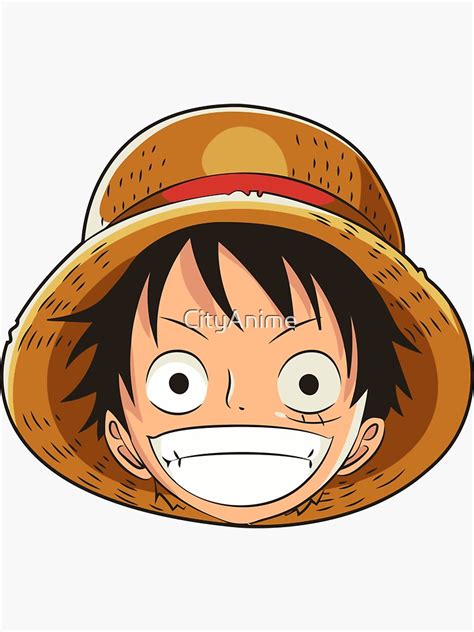 One Piece Face Luffy Sticker For Sale By Cityanime Redbubble