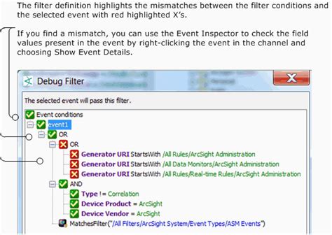 Debugging Filters To Match Events