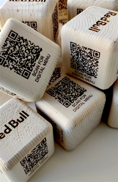 Qr Code Cubes For Bar And Restaurants Wooden Blocks With Qr And Logo