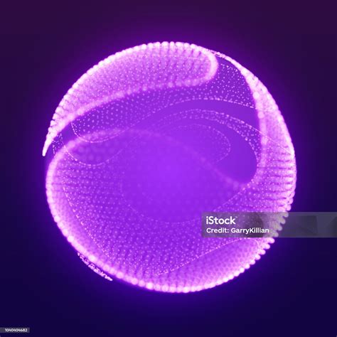 추상적인 벡터 메쉬 필드 효과의 깊이 가진 어두운 보라 빛 배경에 Cliced 구체 미래의 스타일 카드입니다 비즈니스에 대 한 우아한 배경입니다 Bokeh와 손상 된 포인트