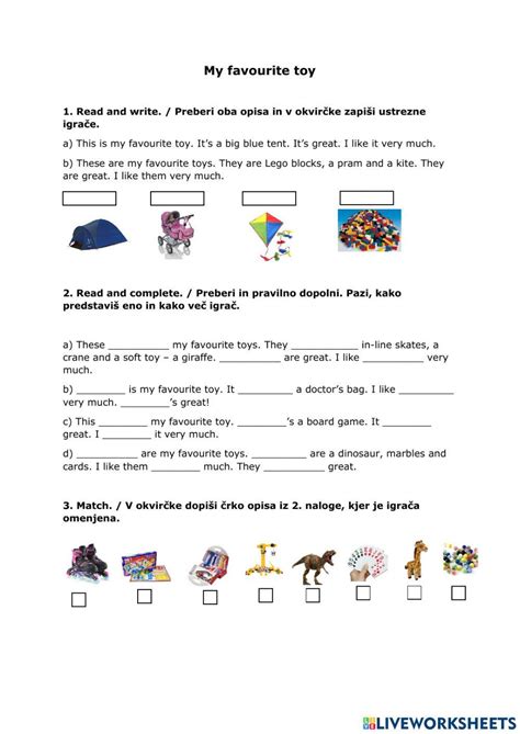 My Favourite Toy Exercise Live Worksheets