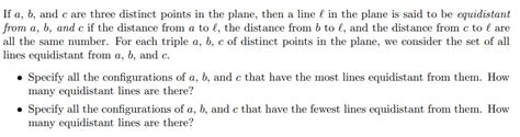 Solved If A B And C Are Three Distinct Points In The Plane Chegg