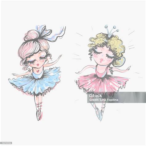 흰색 절연 포즈 댄스 귀여운 유행 아름 다운 발레리 나 소녀 개체 그룹에 대한 스톡 벡터 아트 및 기타 이미지 개체 그룹 귀여운 드로잉 Istock