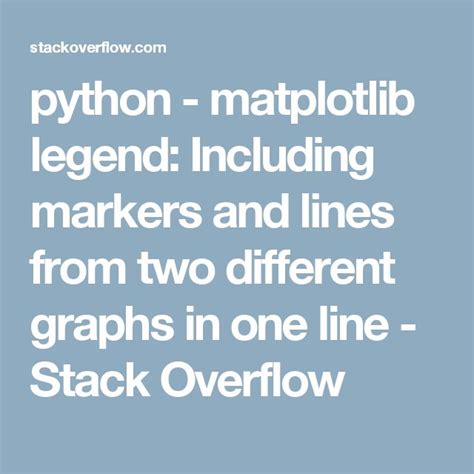 Python Matplotlib Legend Including Markers And Lines From Two Different Graphs In One Line