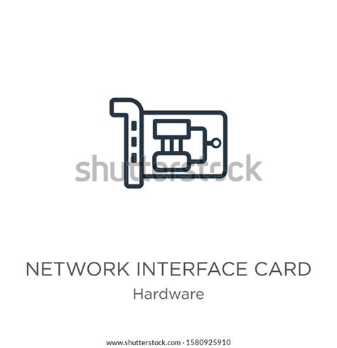 network interface card icon thin linear stock vector royalty free