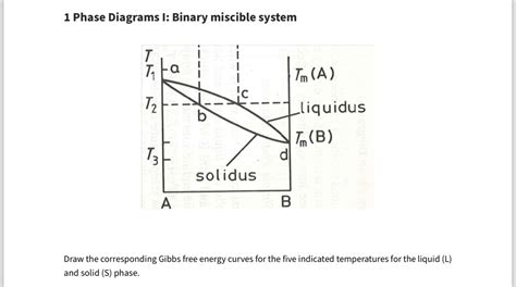 solved 1 ﻿phase diagrams i binary miscible systemdraw the