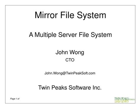 Ppt Mirror File System A Multiple Server File System Powerpoint