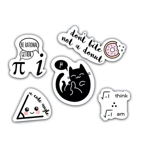 Cute Funny Math Sticker Set