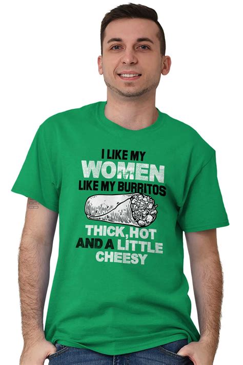Thicc Hot Burrito Funny Taco Tuesday Mens Graphic T Shirt Tees Brisco