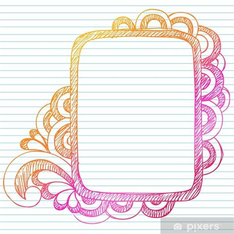 Adesivo Picture Frame Border Sketchy Doodles Vector Design Pixers It