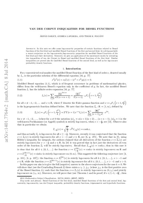 Pdf Van Der Corput Inequalities For Bessel Functions