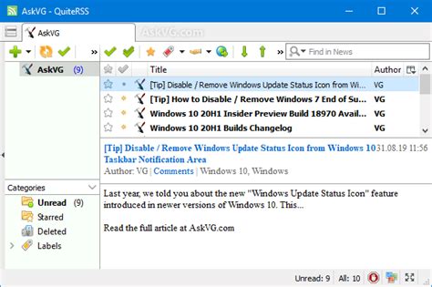 Quiterss Best Free And Portable Rss Feed Reader Client Askvg