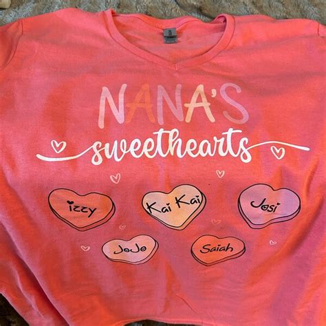 Grandmas Sweethearts Valentines Day Shirt For Women Personalized