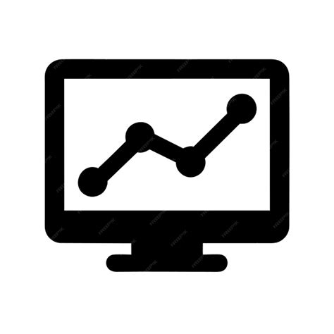 Monitor With Graph For Data Analysis Or Analytics Pictogram Premium Ai Generated Vector