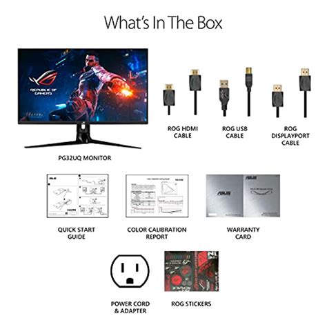 Asus Rog Swift Pg32uq 32” 4k Hdr 144hz Dsc Hdmi 21 Gaming Monitor Uhd