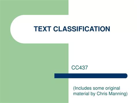 Ppt Text Classification Powerpoint Presentation Free Download Id