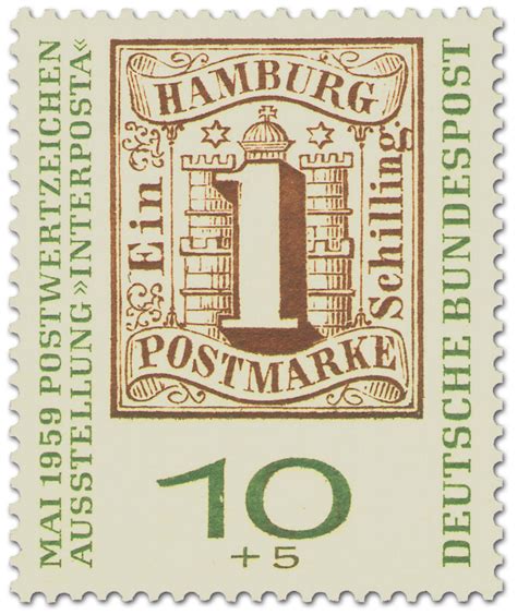 Hamburger Ein Schilling Briefmarke Interposta 1959 Briefmarke 1959