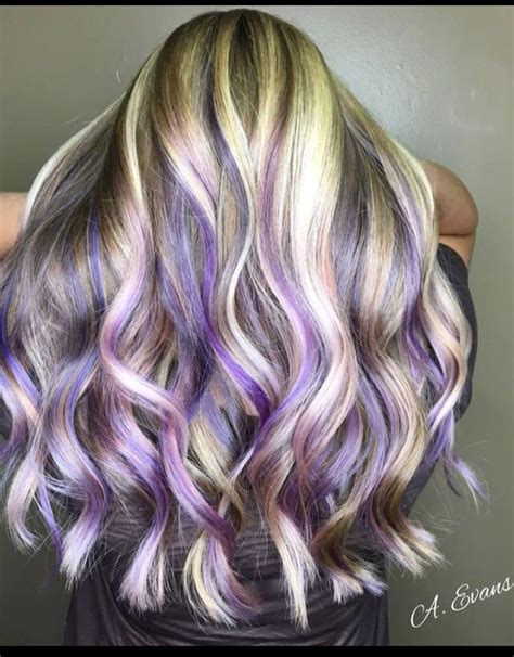 Purple Highlights Hair Color Purple Purple Highlights Blonde Hair