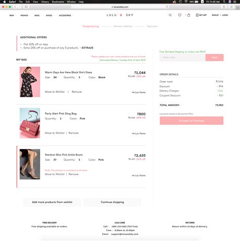 Add To Cart Page Delivery Address Payment Ui Ux On Behance