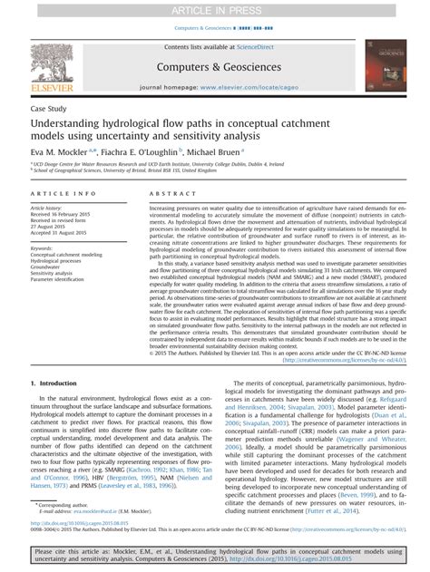 PDF Understanding Hydrological Flow Paths In Conceptual Catchment