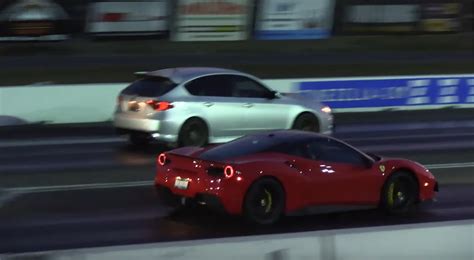 Rally Bred Subaru Wrx Sti Drag Races Ferrari 488 Finds Out What