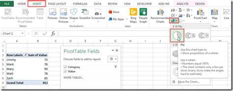 how to easily make a dynamic pivottable pie chart for the top x values