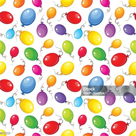 Vetores De Sem Costura Fundo Com Balões Coloridos Ilustração Vetorial E