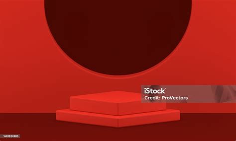3d 받침대 빨간색 광고 제곱 재단 박물관 건설 수준 무대 성능 벡터 0명에 대한 스톡 벡터 아트 및 기타 이미지 0명 3차원 형태 가정의 방 Istock