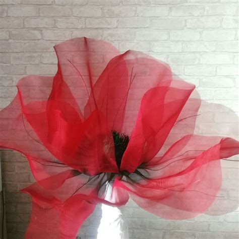 Мак из органзы Organza Poppy Papavero Organza Pavot Organza