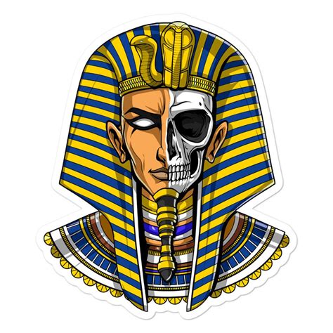 Egyptian Pharaoh Tutankhamun Skull Vinyl Sticker Fantasy Etsy