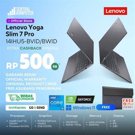 Jual Lenovo Yoga Slim 7 Pro 14IHU5 I5 11300H MX450 16GB 512GB Win11 OHS Shopee Indonesia