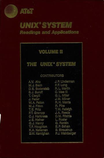 Att Unix UNIX System Readings And Applications Volume 2 1987