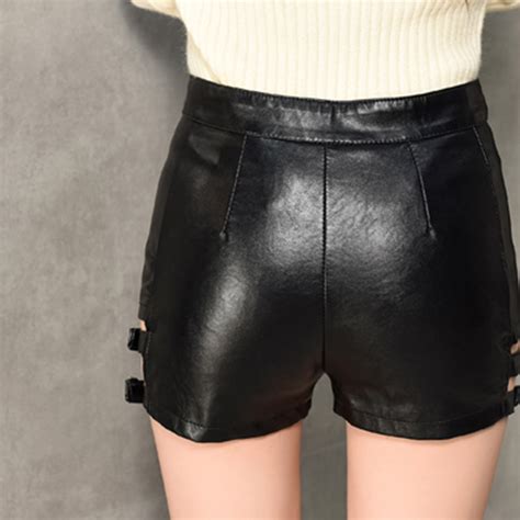 Black Punk High Waist Pu Leather Shorts On Storenvy